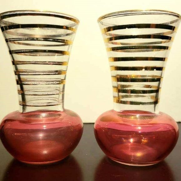 Accents | Vintage Rose Glass Bud Vases Set Of 2 | Poshmark